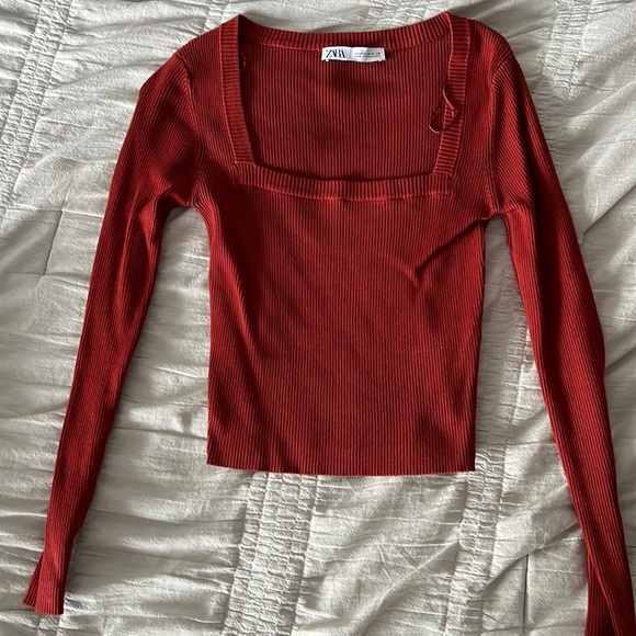 Zara | Tops | Zara Red Top | Poshmark